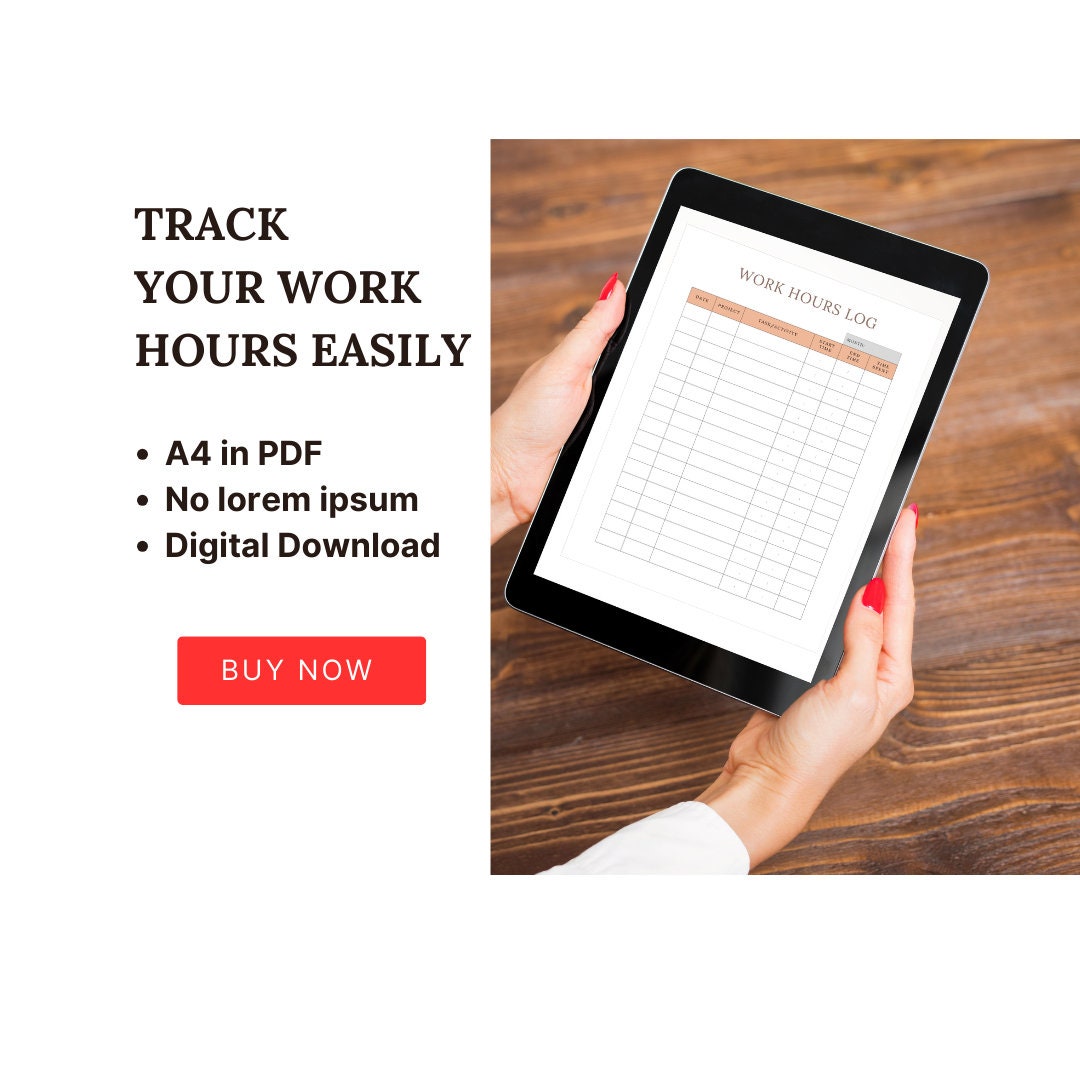 Work Hours Log Working Hours Log Daily Planner Undated Hours Track Hour ...