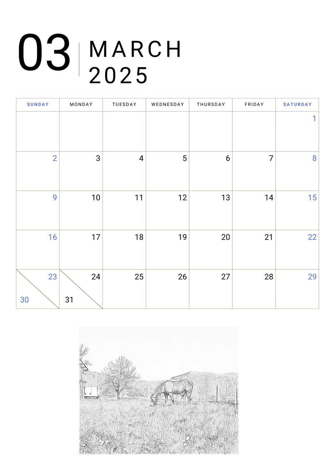 Print at Home Animals Calendar Template, 2025 Printable Coloring Pages ...