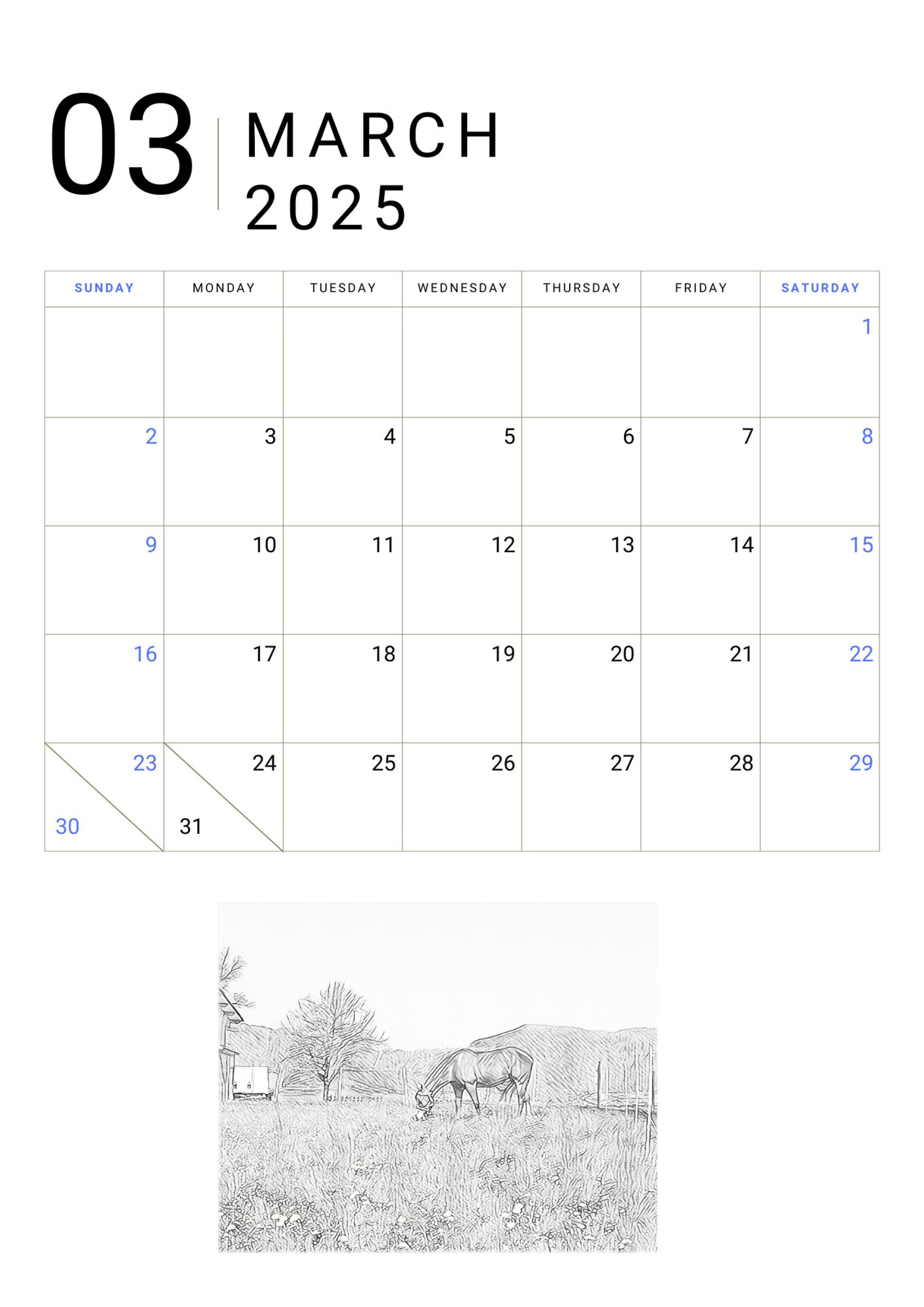 Print at Home Animals Calendar Template, 2025 Printable Coloring Pages ...