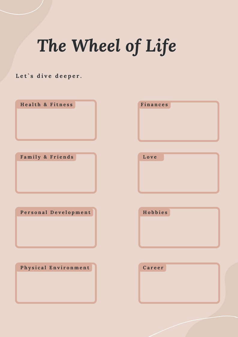 Printable Coaching Tools, Wheel of Balance PDF, Blank Wheel of Life ...