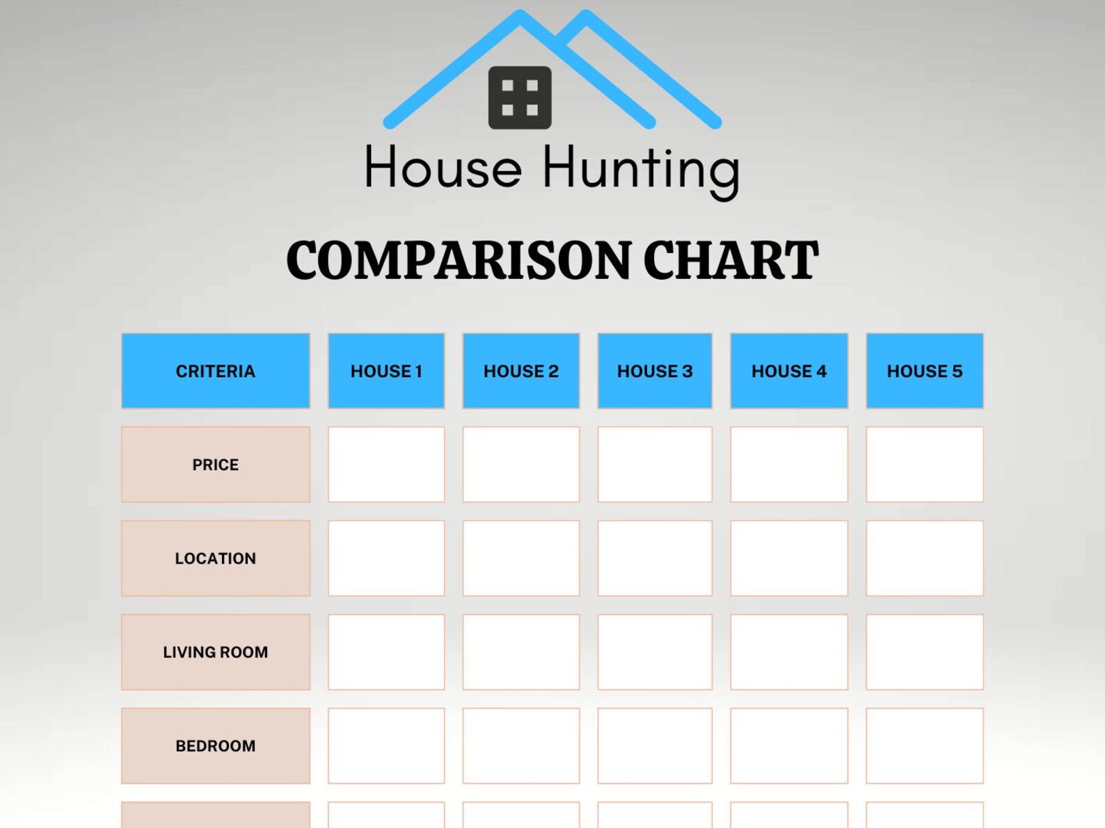 Simple House Hunting Template to Print, Apartment Hunting Checlist PDF ...