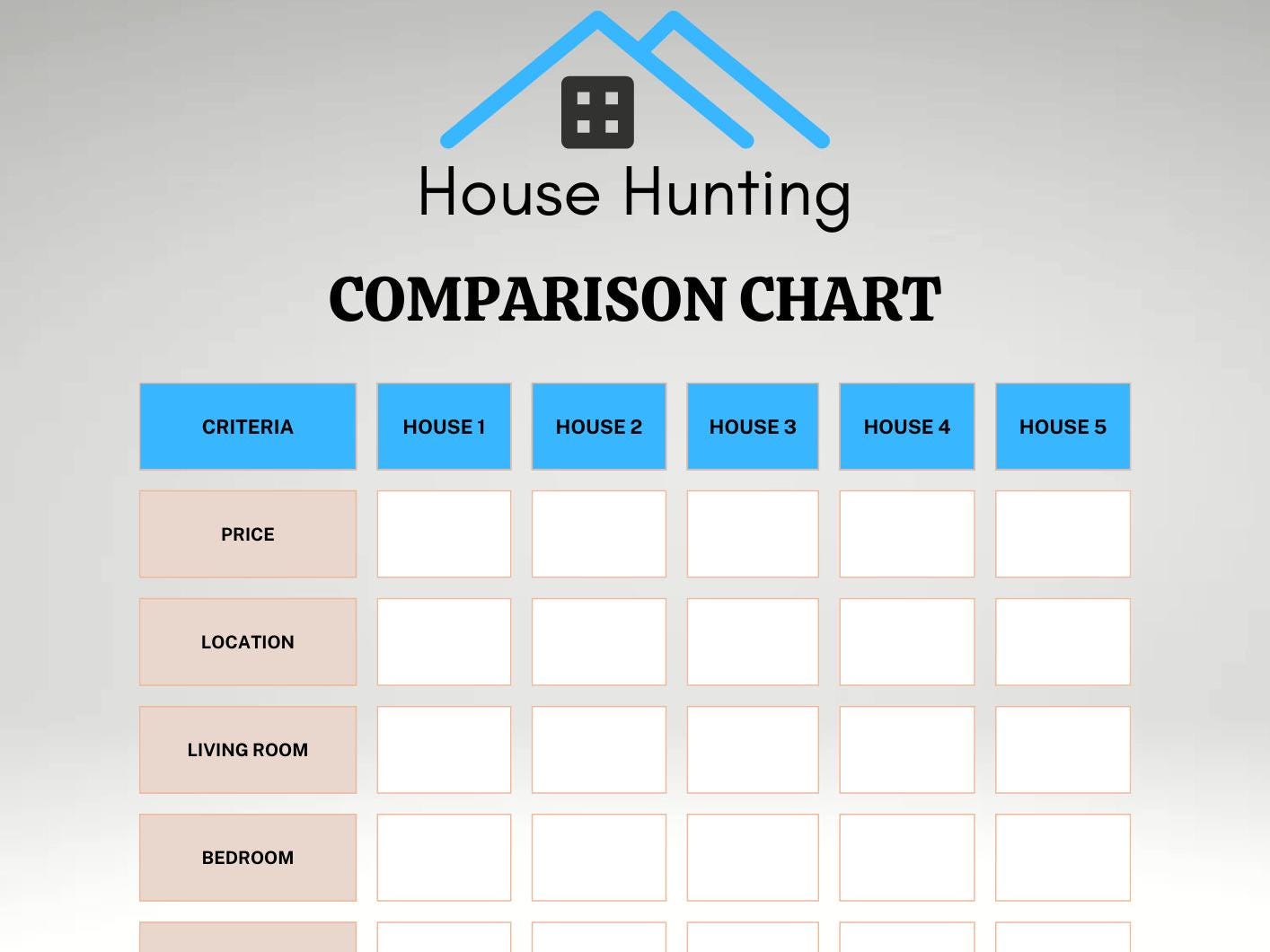 Simple House Hunting Template to Print, Apartment Hunting Checlist PDF ...