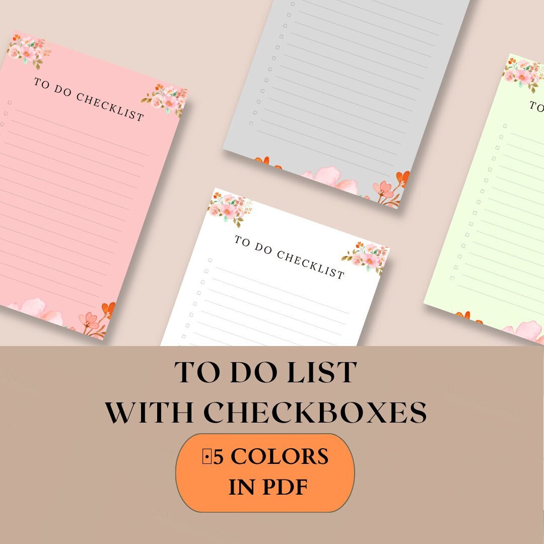 To Do List With Checkboxes, For-work to Do List, to Dolist Planner to ...