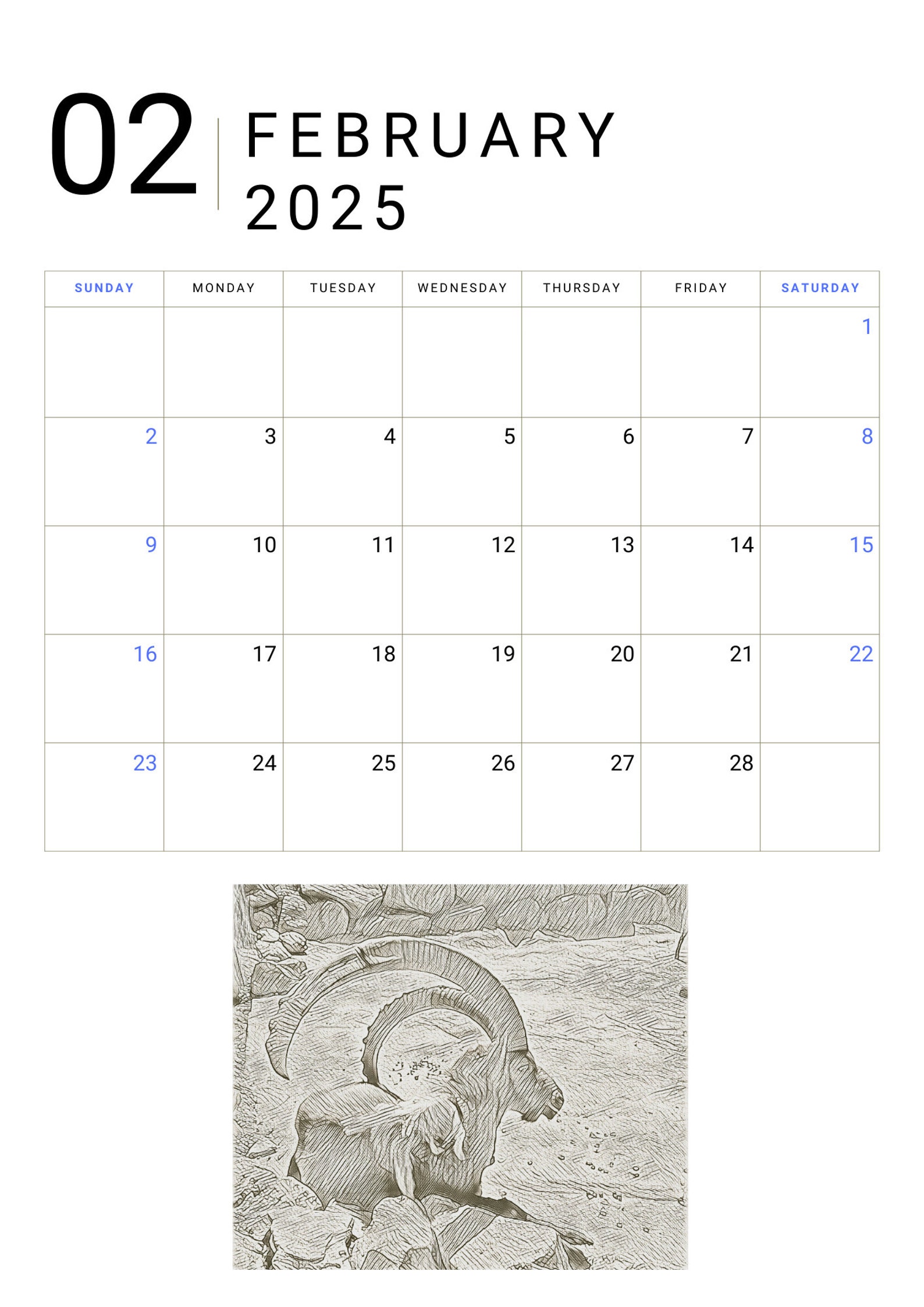 Print at Home Animals Calendar Template, 2025 Printable Coloring Pages ...