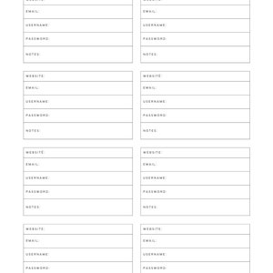 Passwords Tracker Printable and Fillable, Password Organizer, Password ...