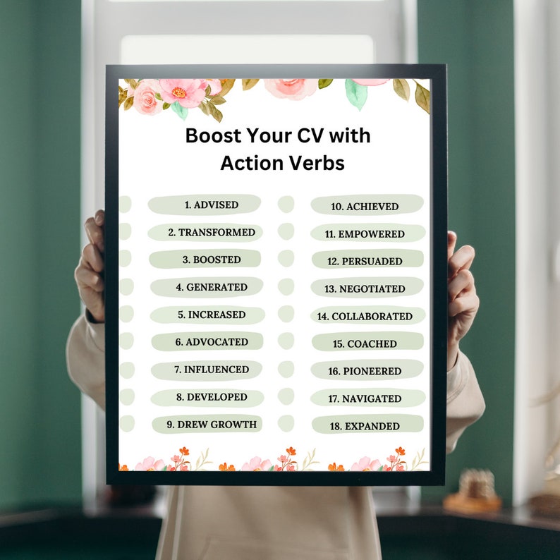 Action Verbs for CV, Power Verbs for Resume, Minimalist Resume ...