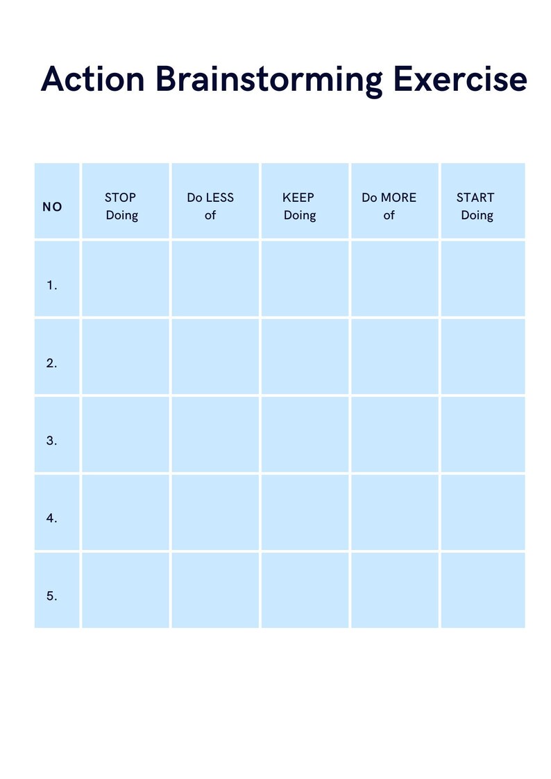 Action Brainstorming Worksheet Pdf Brainstorming Action Plan Template ...