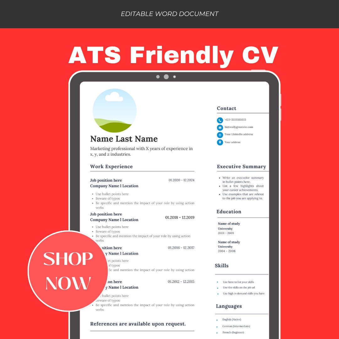 Resume Template Word, Editable Resume Example Clean Template Word ...