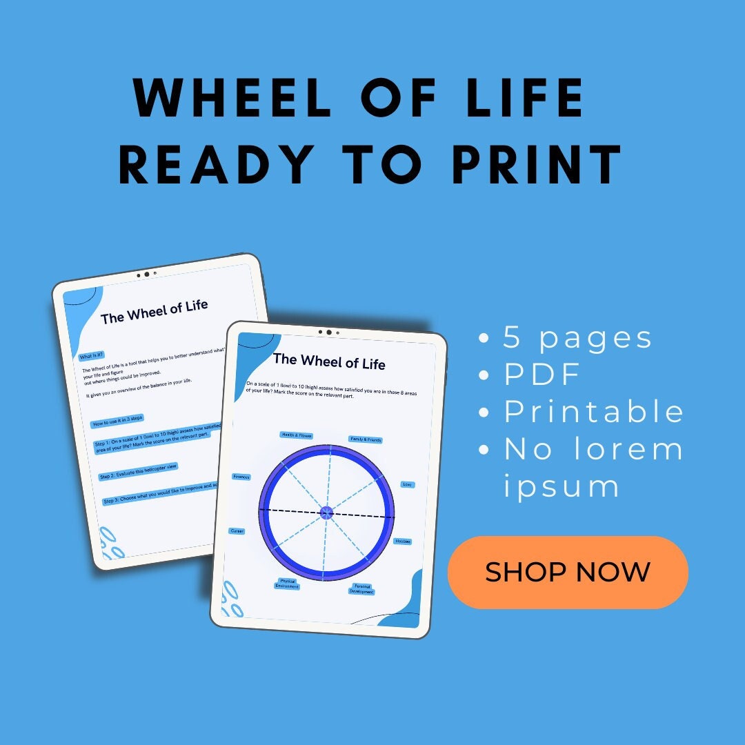 Wheel of Life Worksheet Template Wheel of Life Printable Planner Wheel ...