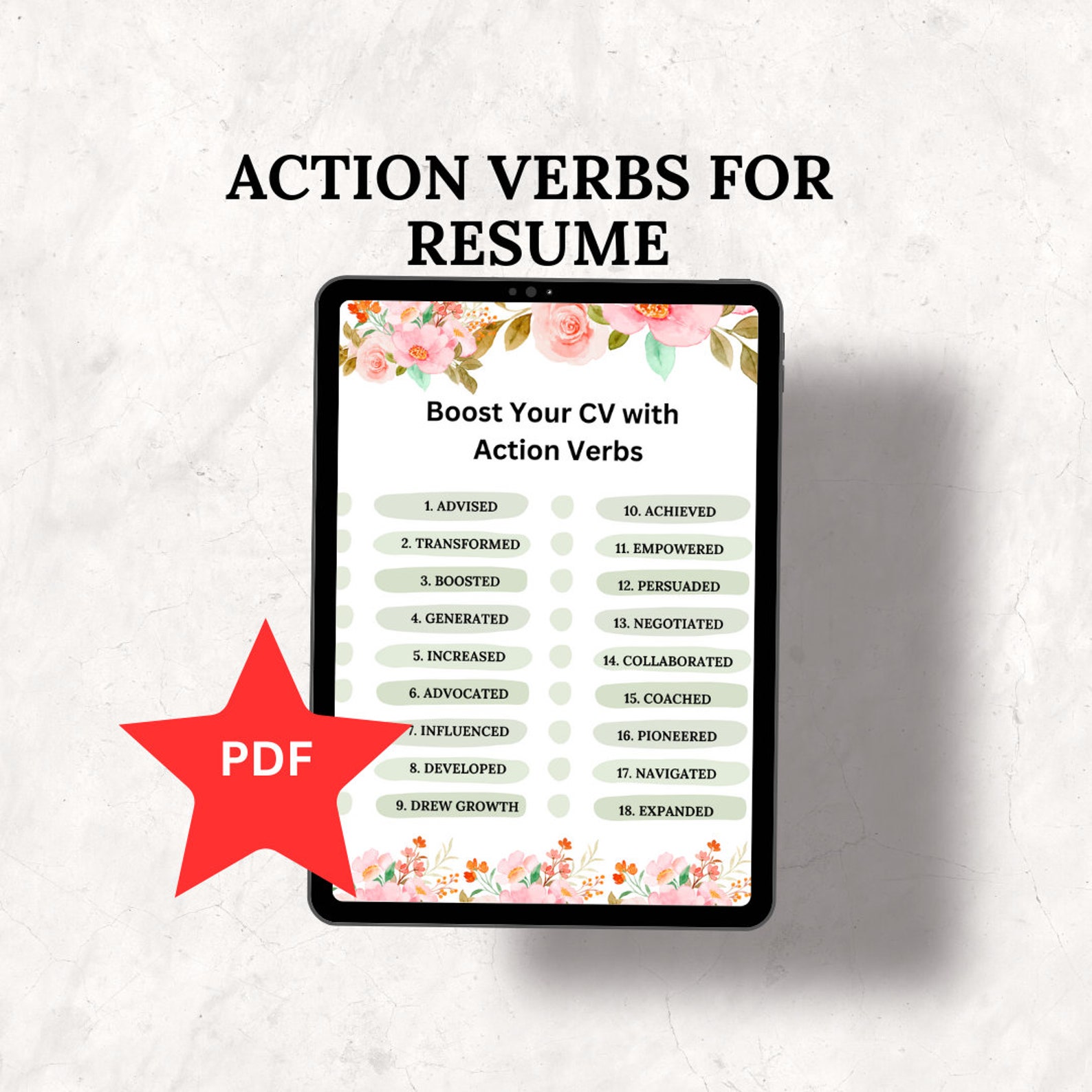 Action Verbs for CV, Power Verbs for Resume, Minimalist Resume ...