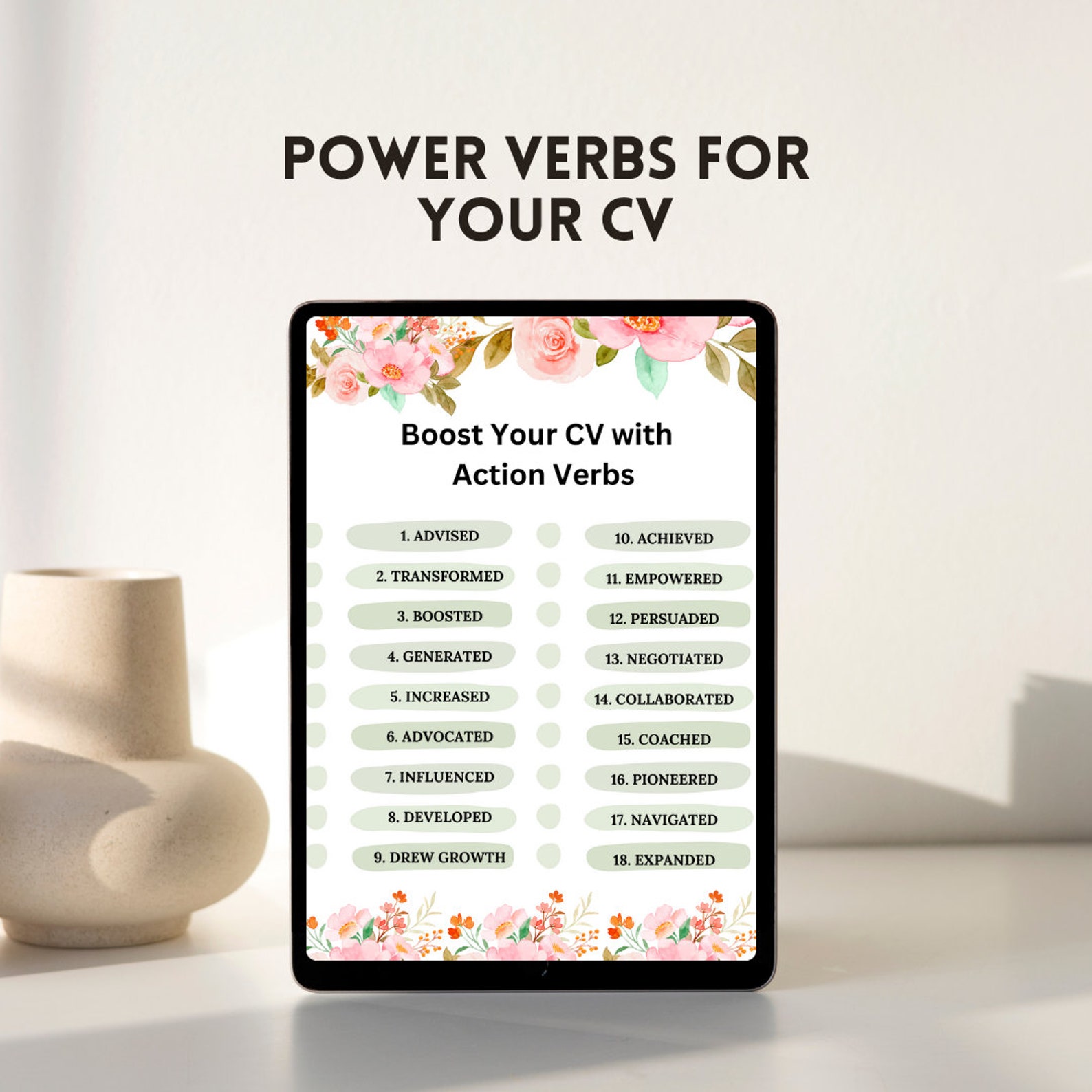 Action Verbs for CV, Power Verbs for Resume, Minimalist Resume ...