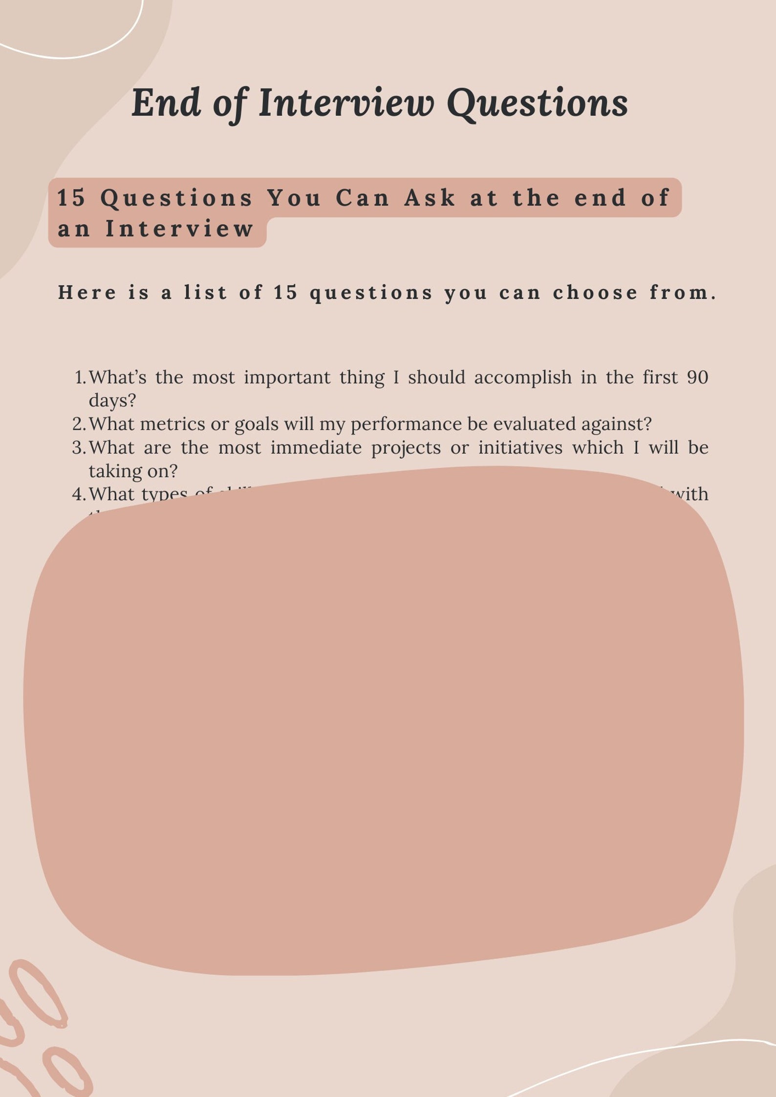 PRINTABLE Templates for Job Seekers, Interview Prep., Questions to Ask ...