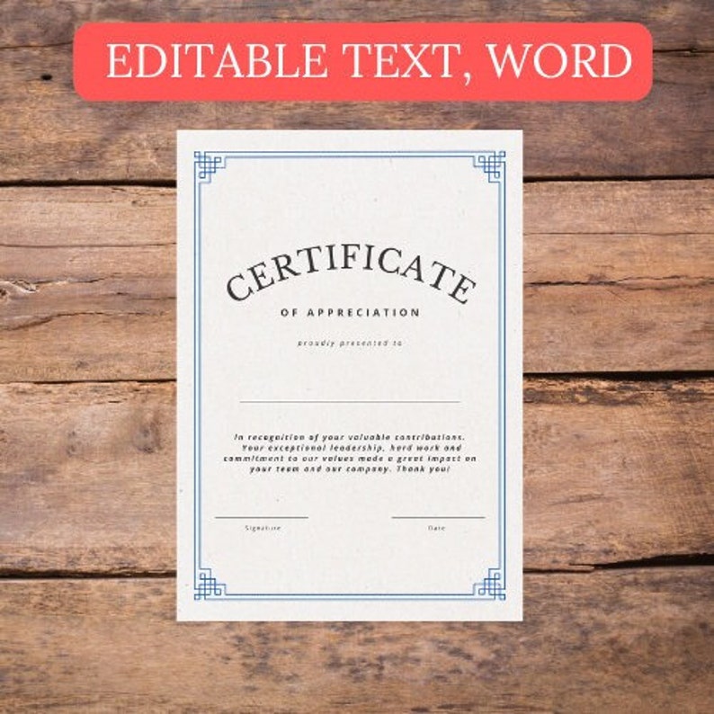 Editable Corporate Award Template, Corporate Certificate of ...