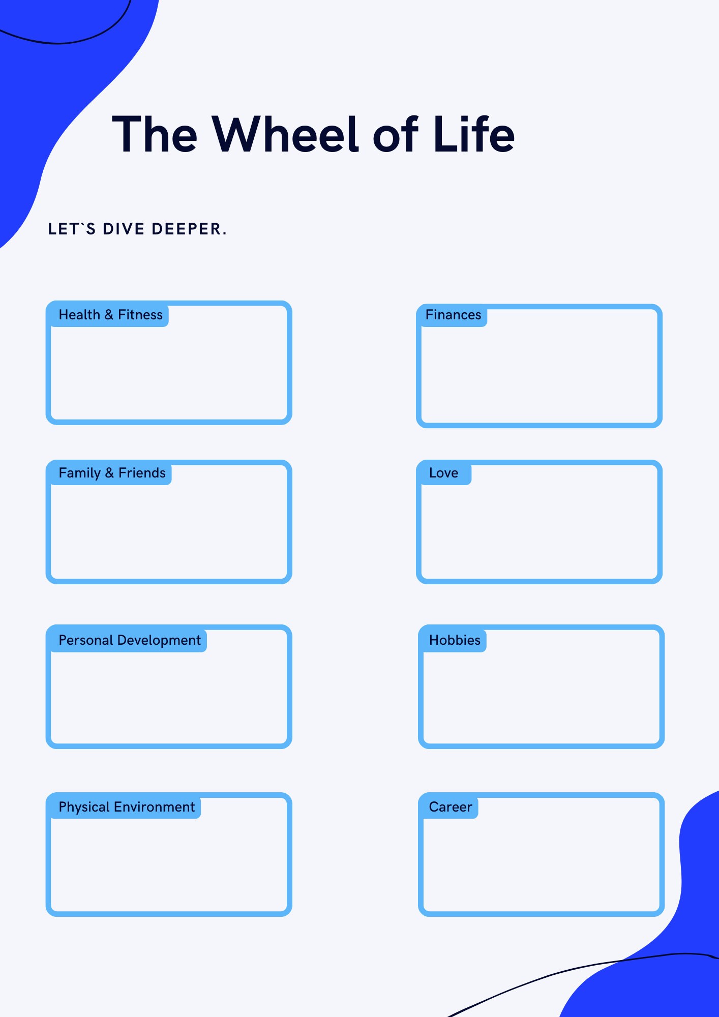 Wheel of Life Worksheet Template Wheel of Life Printable Planner Wheel ...