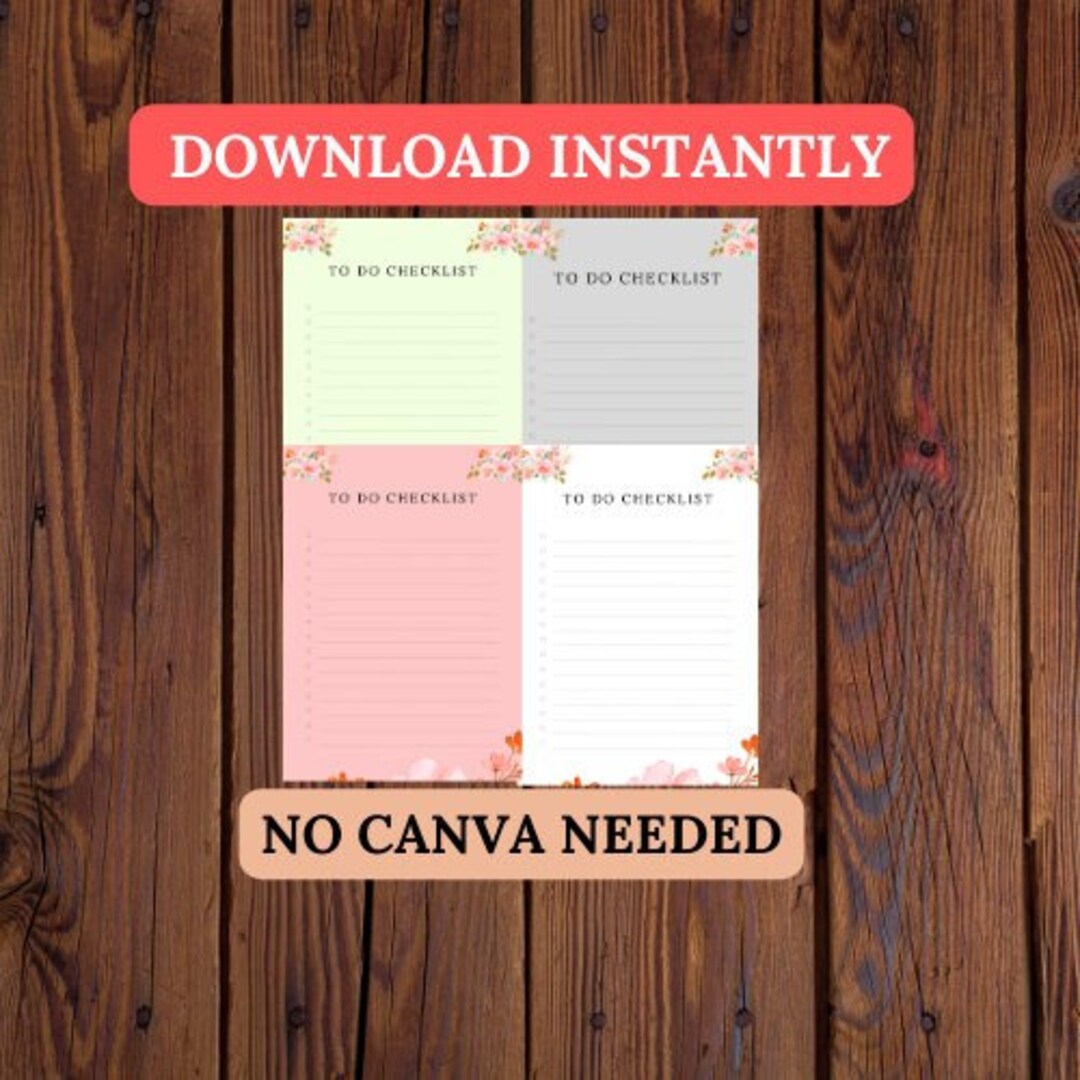 Printable to Do List With Checkboxes PDF A4, Template for Work ...