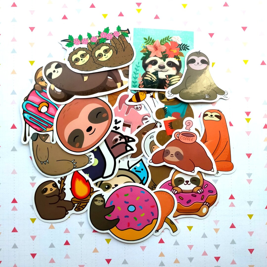 Sloth Stickers. Mystery Lucky Dip Sticker Packs. - Etsy