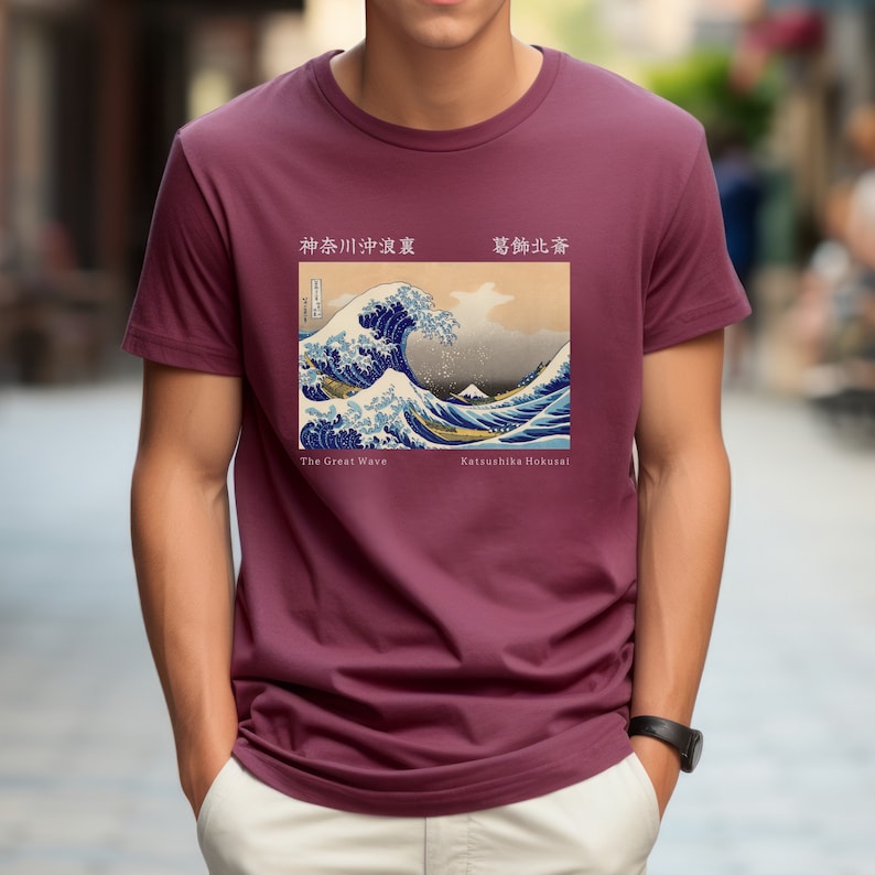 The Great Wave Men's Shirt, the Great Wave off Kanagawa Tshirt ...