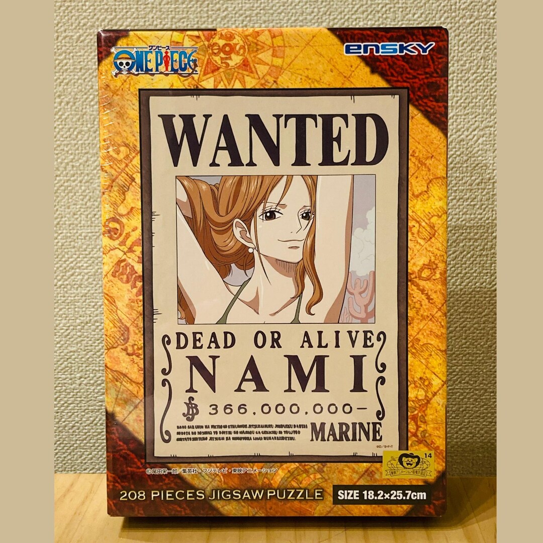 One Piece Nami Wanted Poster Jigsaw Puzzle, 208 Pieces Ensky Puzzle - Etsy