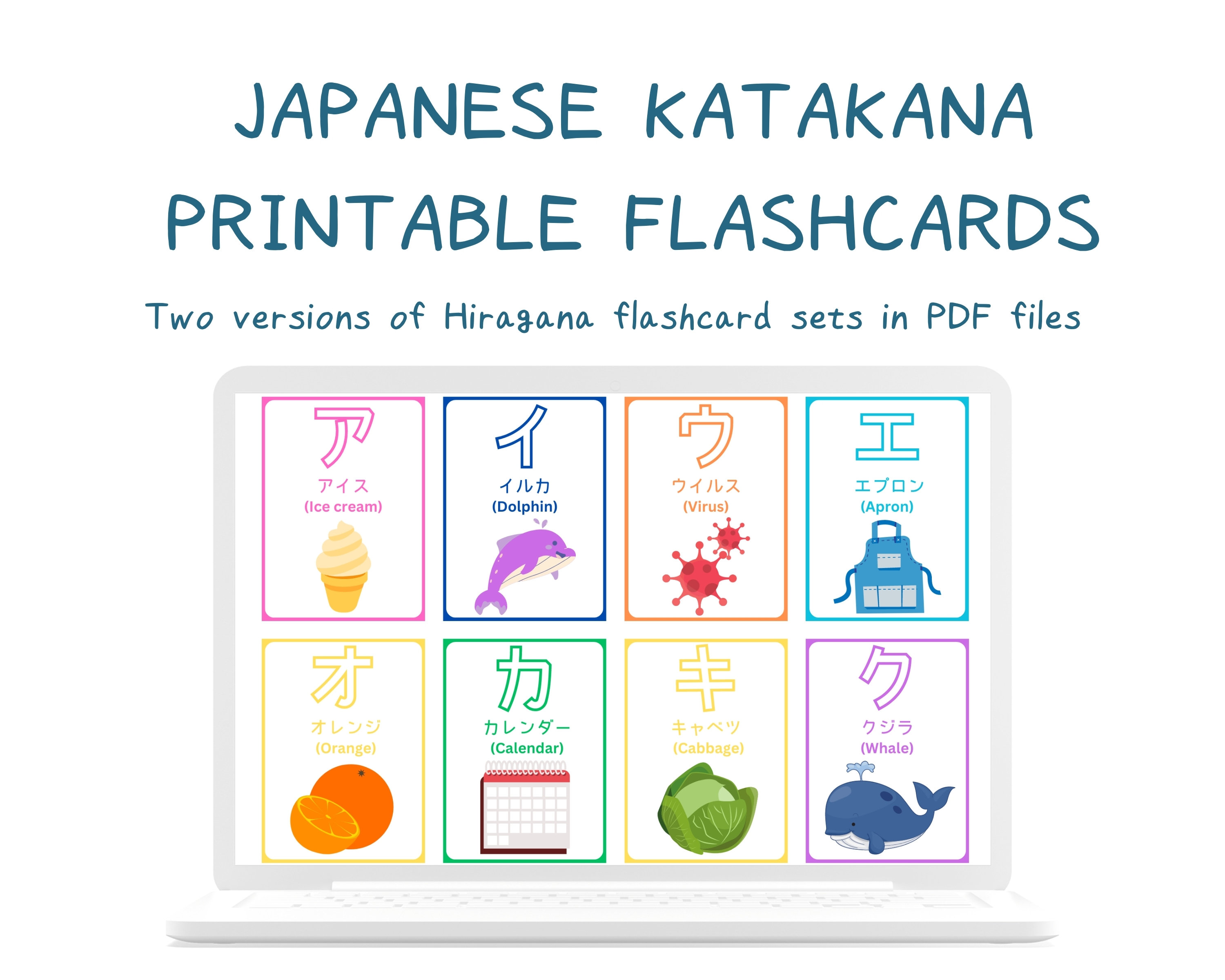 Japanese Learning Katakana Flashcards for Language Learners | Japanese ...