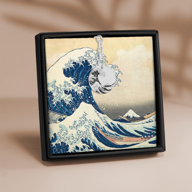 The Great Wave Keychain – Japanese Art Keyring, Ocean-inspired Jewelry ...
