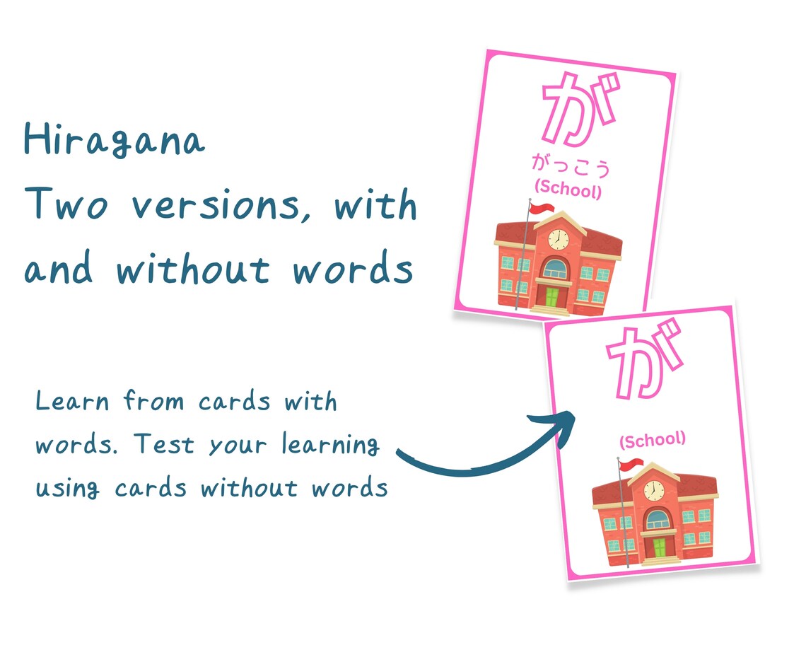 Japanese Writing Learning Hiragana Additional Sounds Flashcards Instant ...
