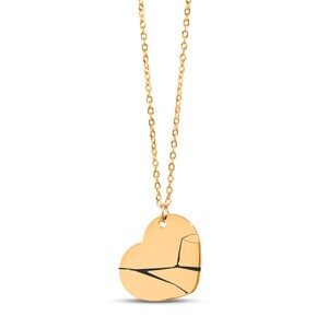 Kintsugi Heart Necklace: Gold Plated Stainless Steel, Inspirational ...