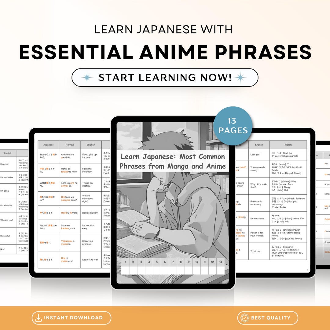 Learn Japanese Through Popular Anime: 100+ Essential Phrases for ...
