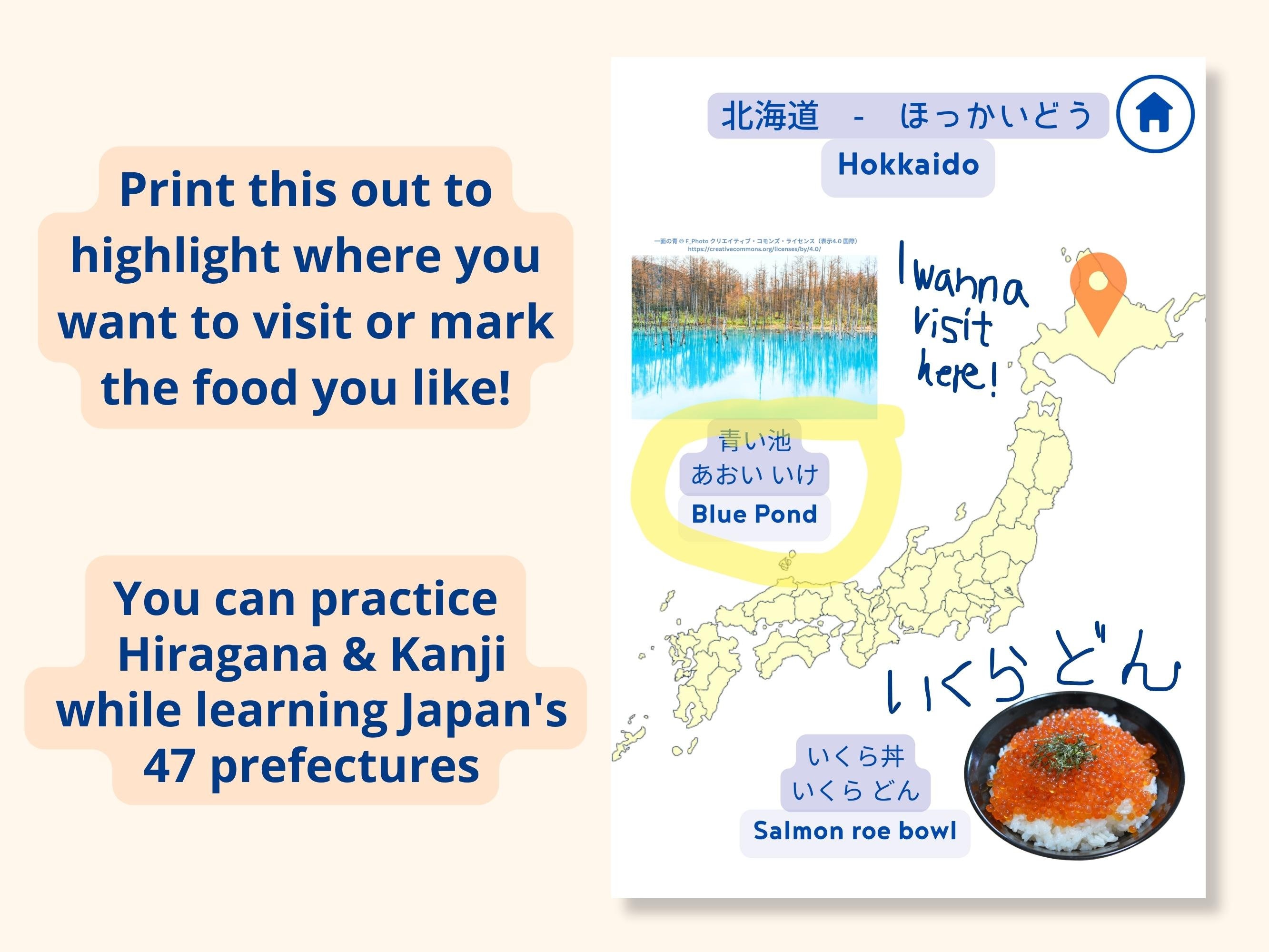Learn Japanese Language Kanji Hiragana Katakana With a Map of - Etsy