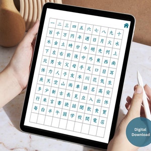 JLPT N5 Kanji Writing Practice Worksheets for Goodnotes, 100 Kanji for ...