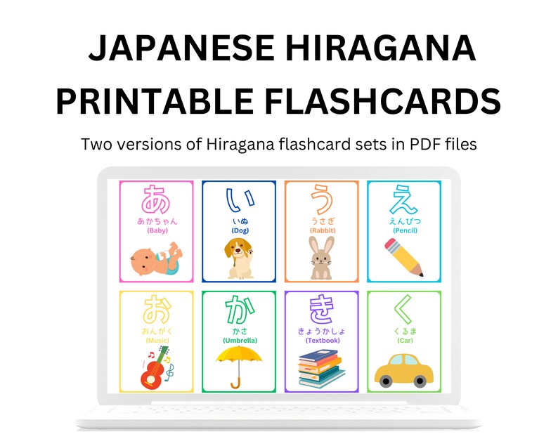 Japanese Hiragana Flashcards for Language Learners Printable - Etsy