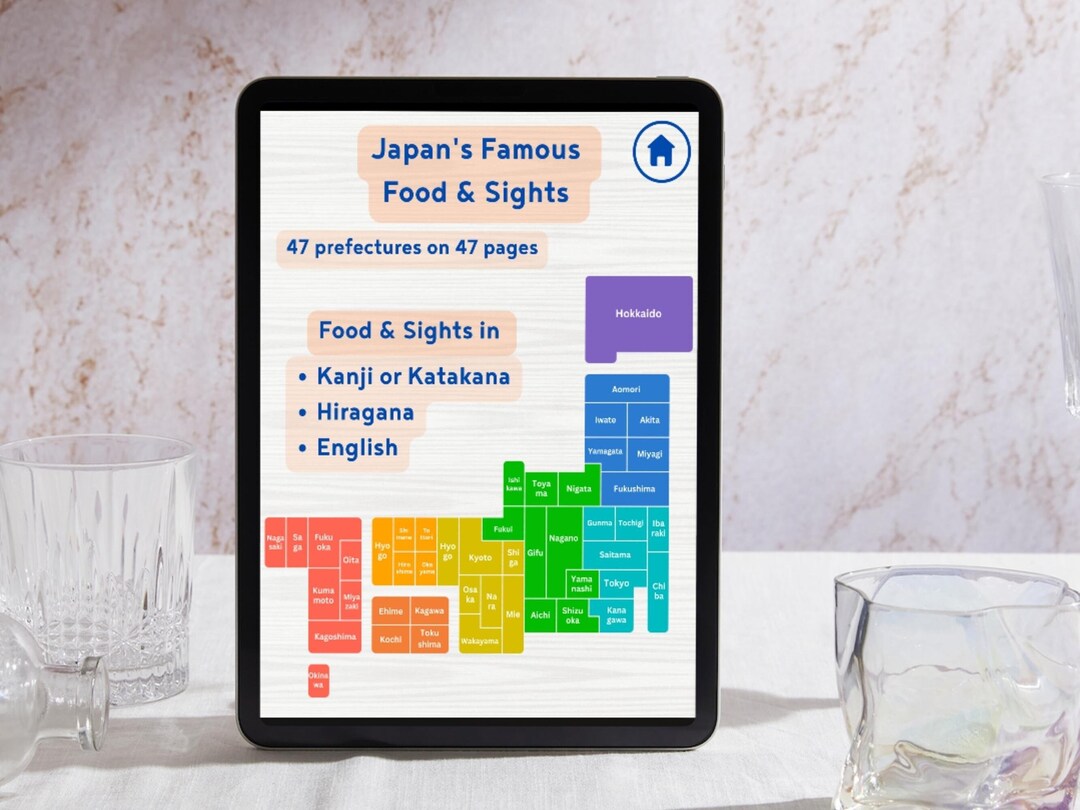 Learn Japanese Language Kanji Hiragana Katakana With a Map of Japan ...