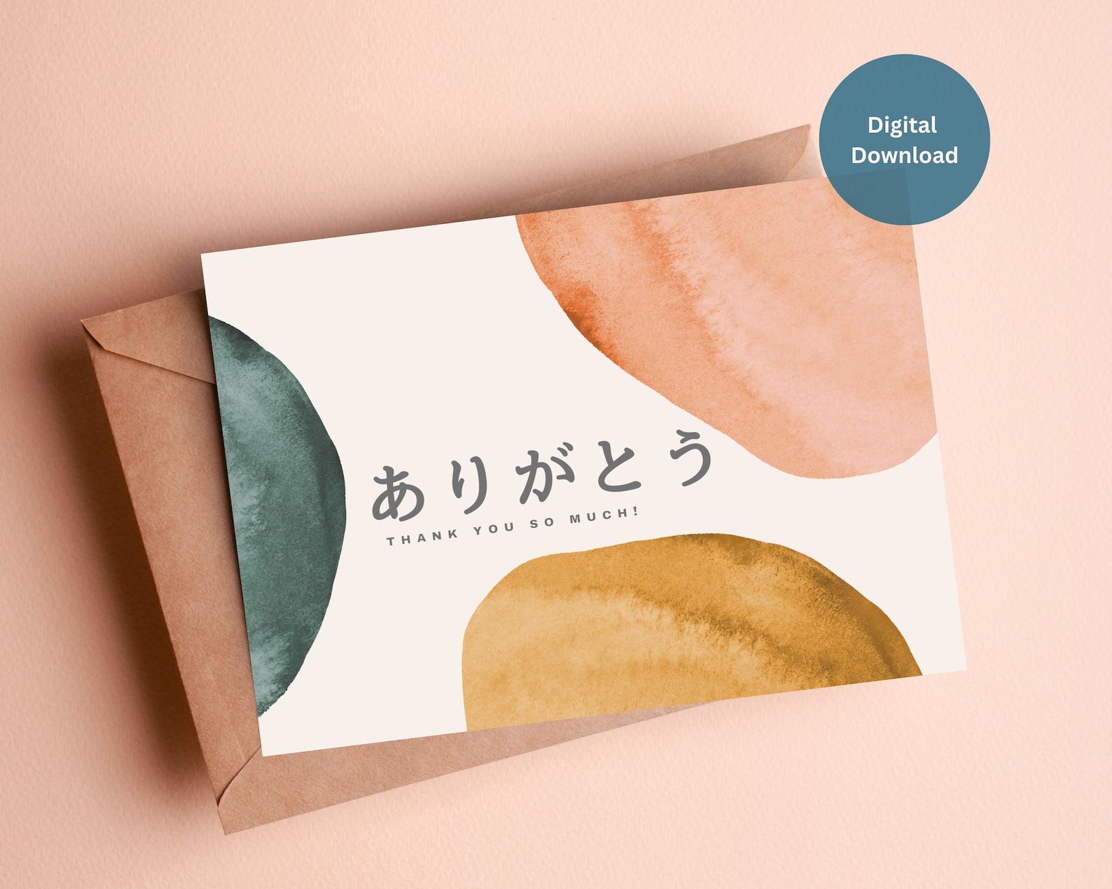 Japanese Thank You Card, Arigato Thank You in Japanese, Digital ...