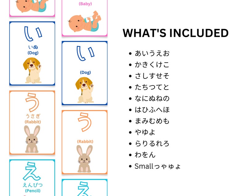 Japanese Hiragana Flashcards for Language Learners Printable - Etsy