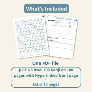 JLPT N5 Kanji Writing Practice Worksheets for Goodnotes, 100 Kanji for ...