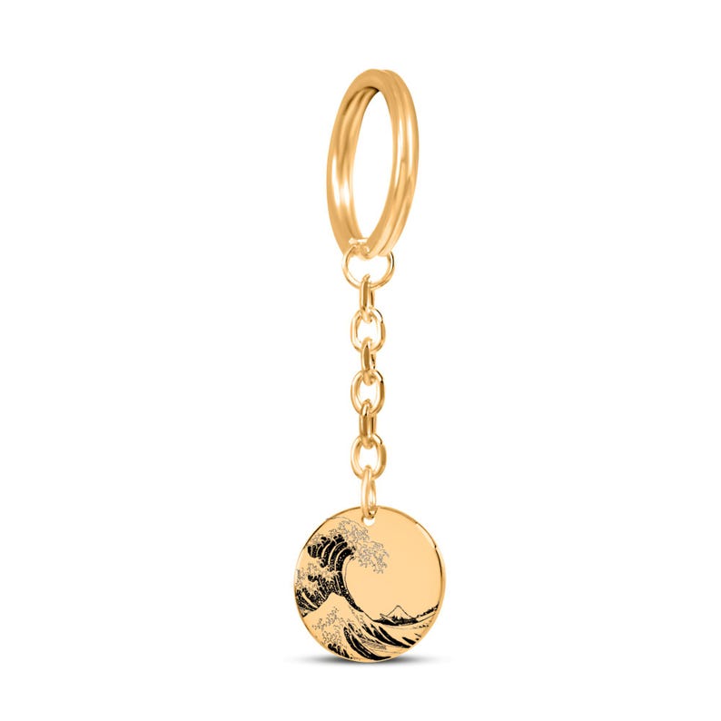 The Great Wave Keychain Japanese Art Keyring, Ocean-inspired Jewelry ...