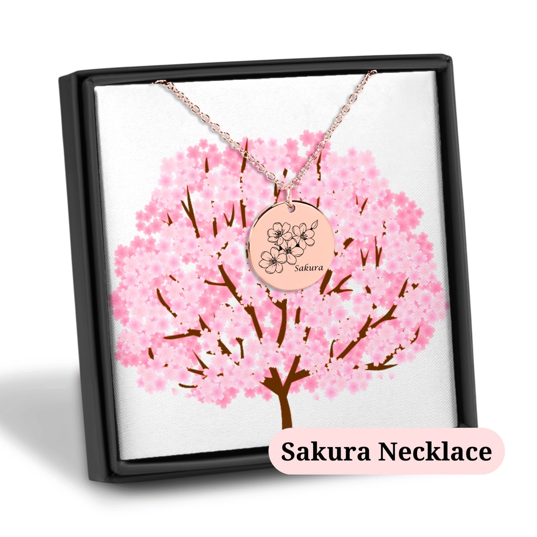 Custom Japanese Sakura Necklace Gift, Japanese Cherry Blossom Jewelry ...
