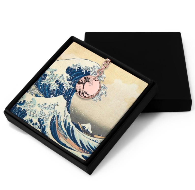 The Great Wave Keychain – Japanese Art Keyring, Ocean-inspired Jewelry ...