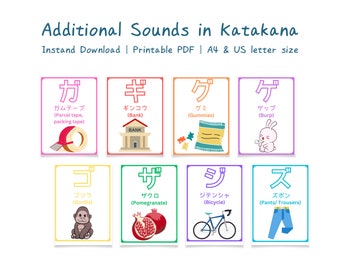 Japanese Katakana Flash Cards- Printable PDF - Etsy