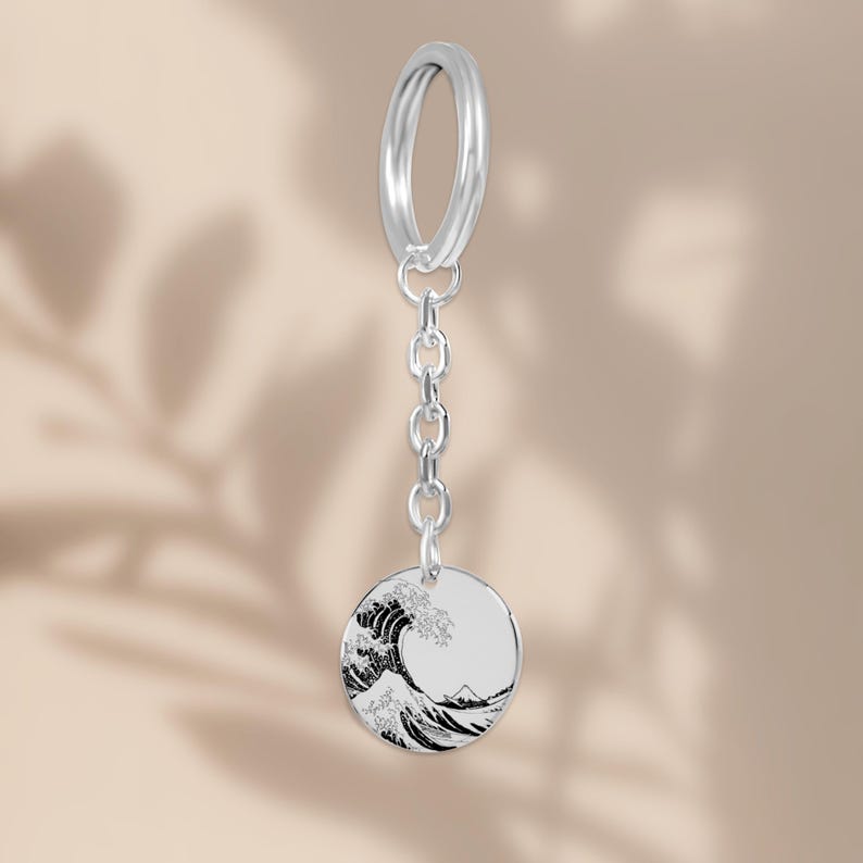 The Great Wave Keychain – Japanese Art Keyring, Ocean-inspired Jewelry ...