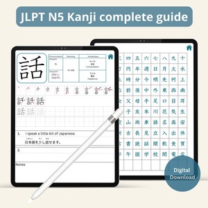 JLPT N5 Japanese Kanji Worksheets - Etsy