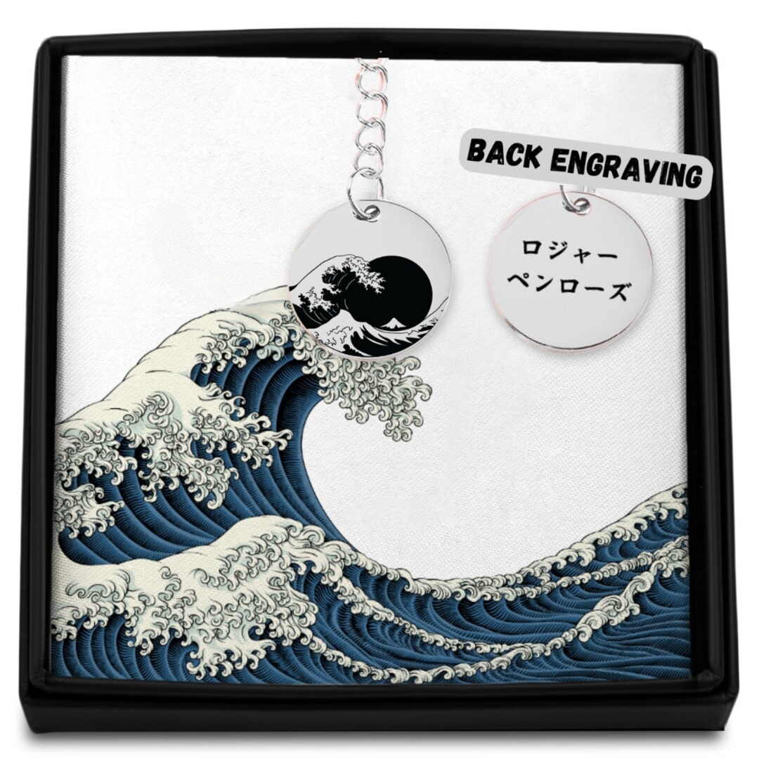 The Great Wave Personalized Japanese Gift, the Great Wave Keychain ...