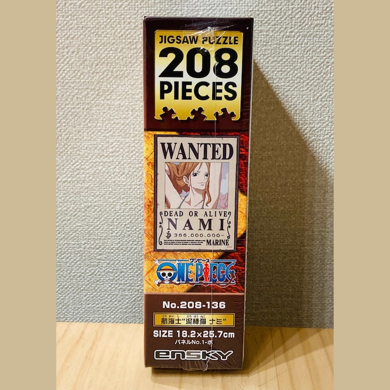 One Piece Nami Wanted Poster Jigsaw Puzzle, 208 Pieces Ensky Puzzle - Etsy