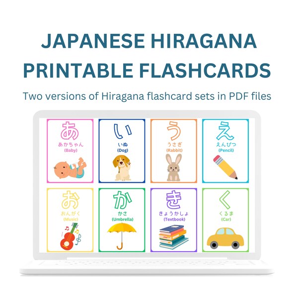 Japanese Flash Cards Hiragana - Etsy