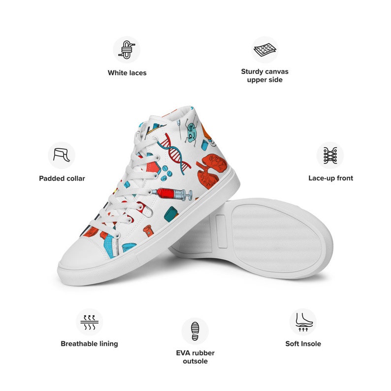 Nurse High Top Shoes / Nurse Print Shoes / RN Sneakers / Nurse All Star ...