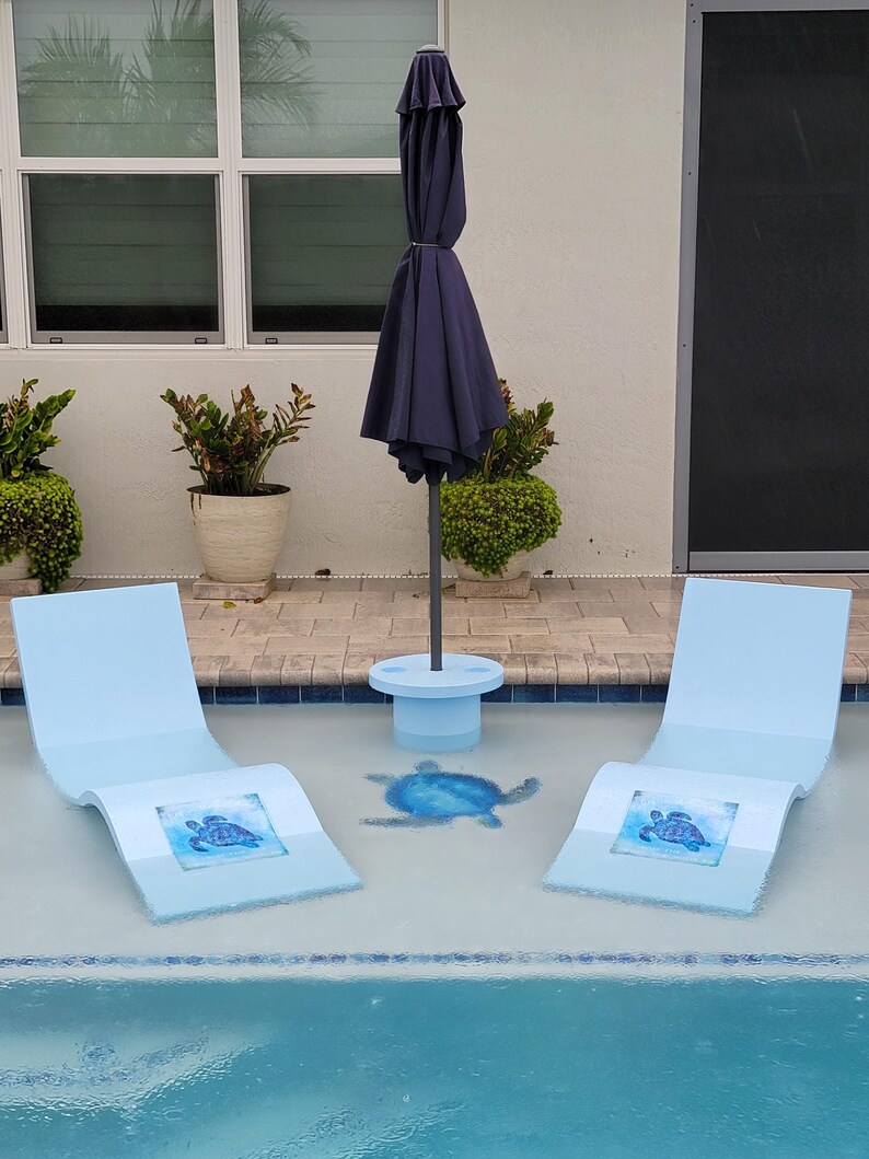 White -polished Swimming Pool Lounger - Etsy