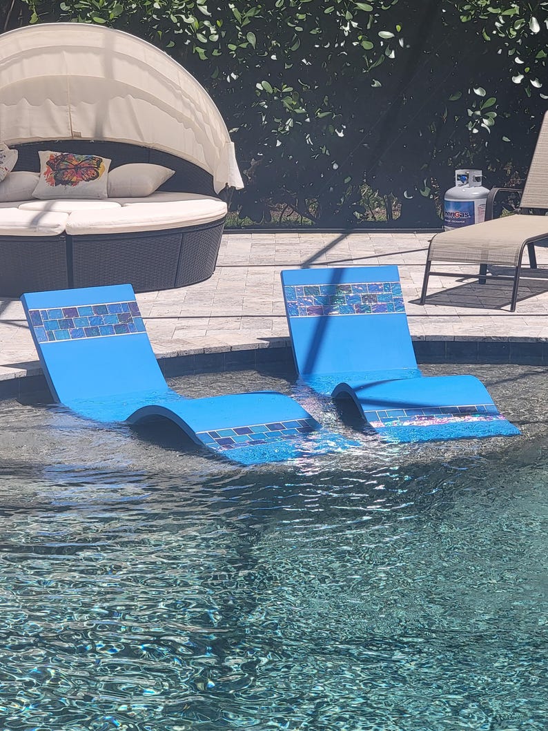 White -polished Swimming Pool Lounger - Etsy