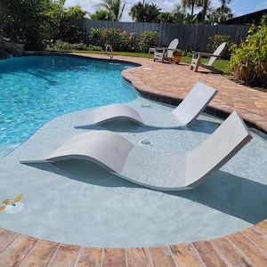 White -polished Swimming Pool Lounger - Etsy