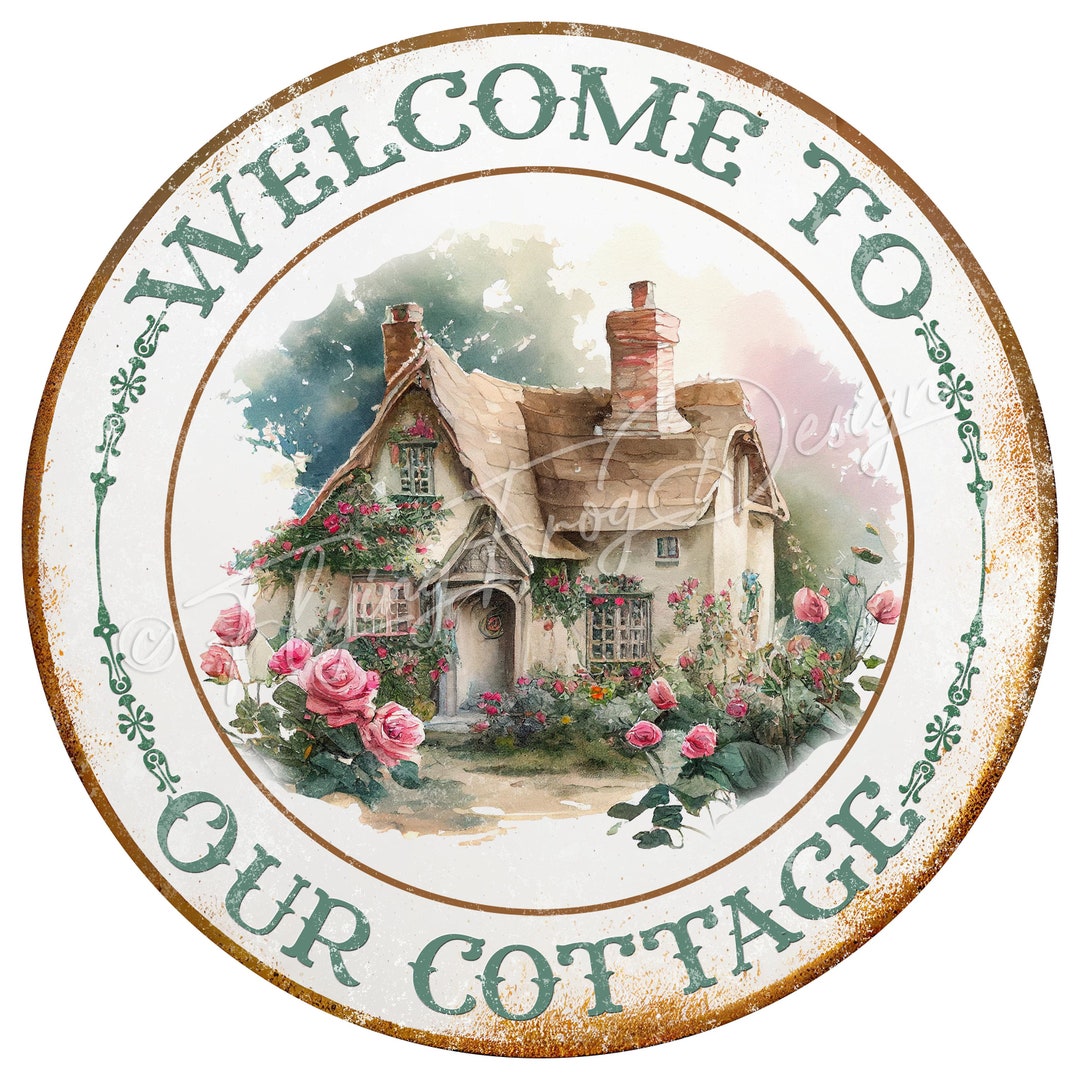 Exclusive Design! Vintage Farmhouse Rustic Welcome to Our Cottage Roses ...