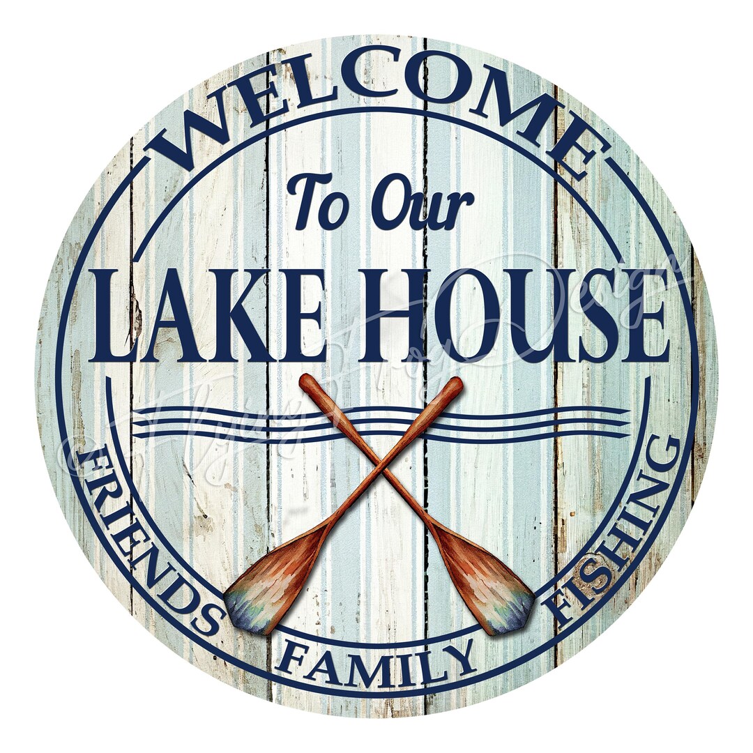 Vintage Welcome to Our Lake House Distressed Light Oars Uv-coated ...