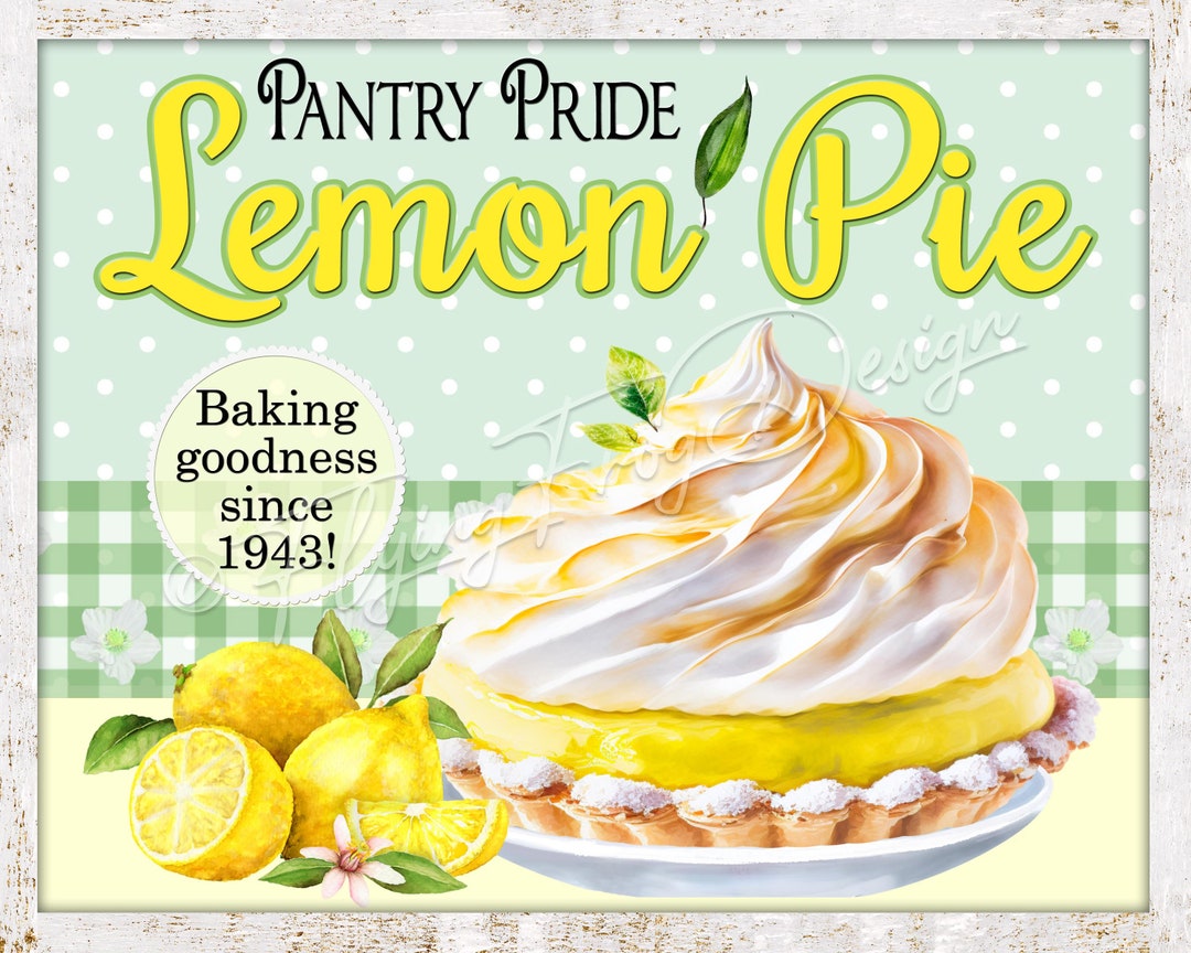 Vintage Lemon Pie Wreath Sign Lemons Diner Bakery Uv-coated Aluminum ...
